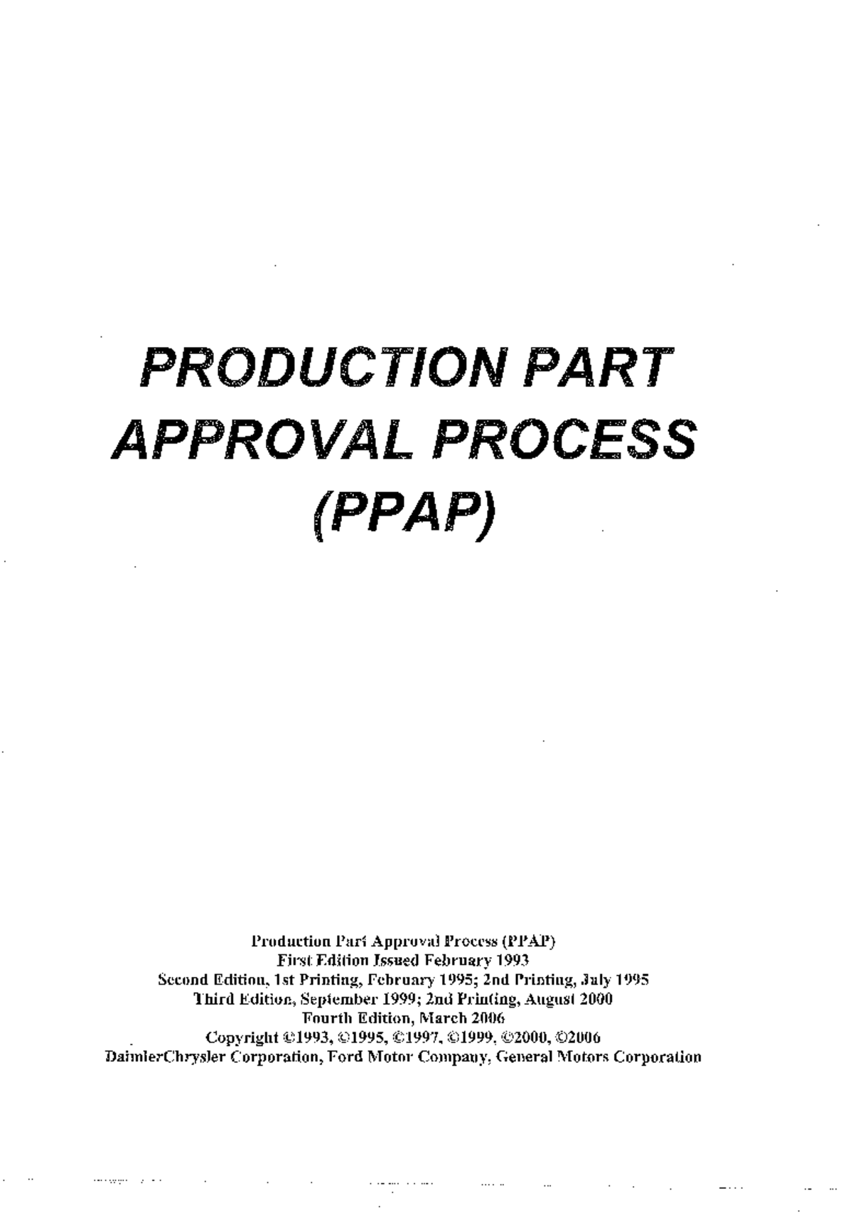 AIAG Production Part Approval process PP - Production Part Approval ...