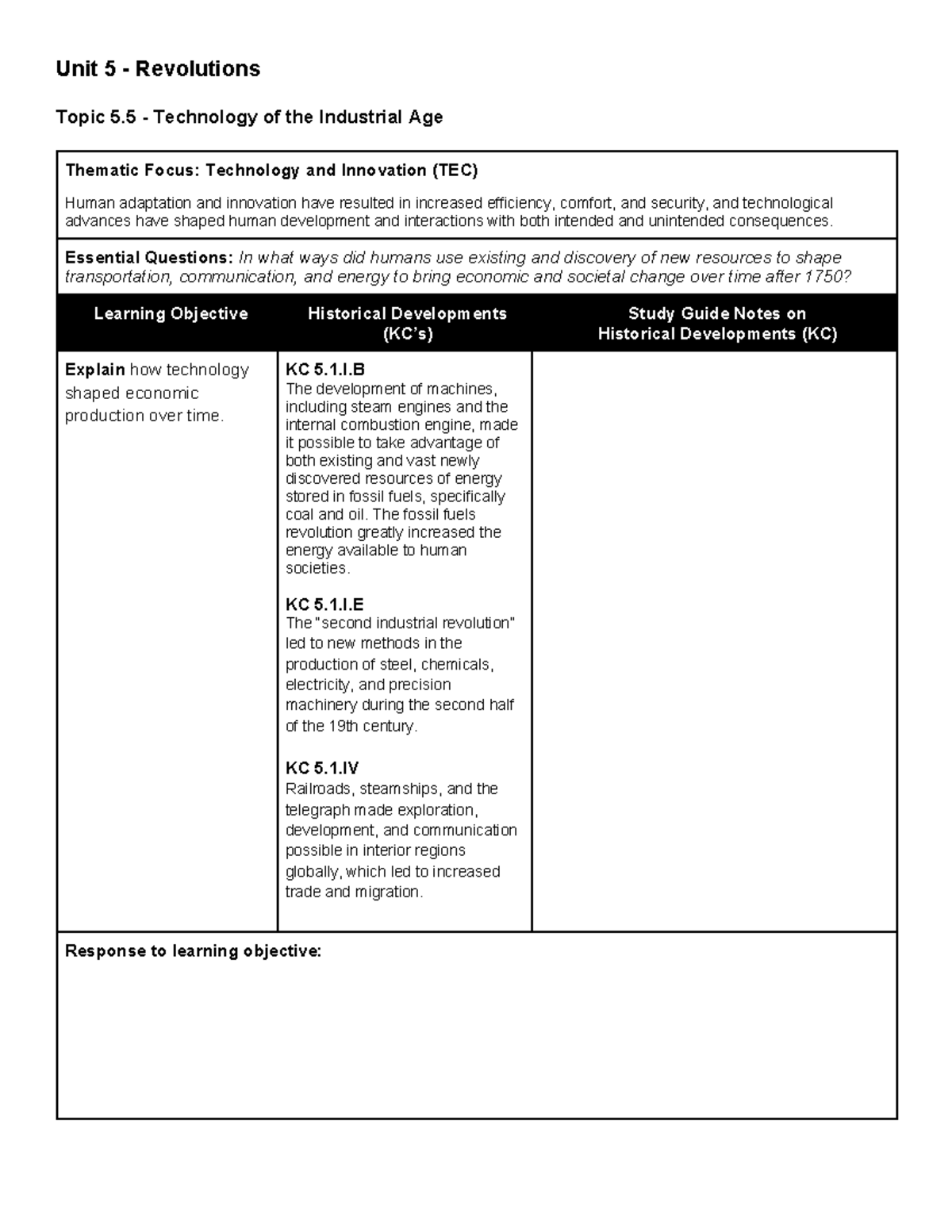 Unit 5.5 Technology of the Industrial Age (w pgs) - Unit 5 ...