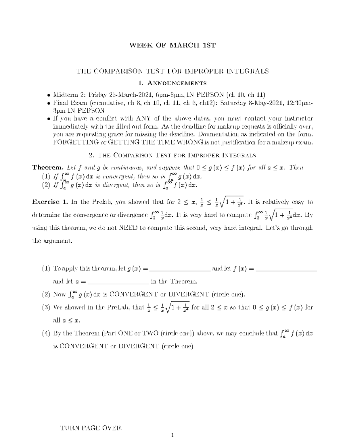 Lab5-Improp Int Compar-S21 - WEEK OF MARCH 1ST THE COMPARISON TEST FOR ...