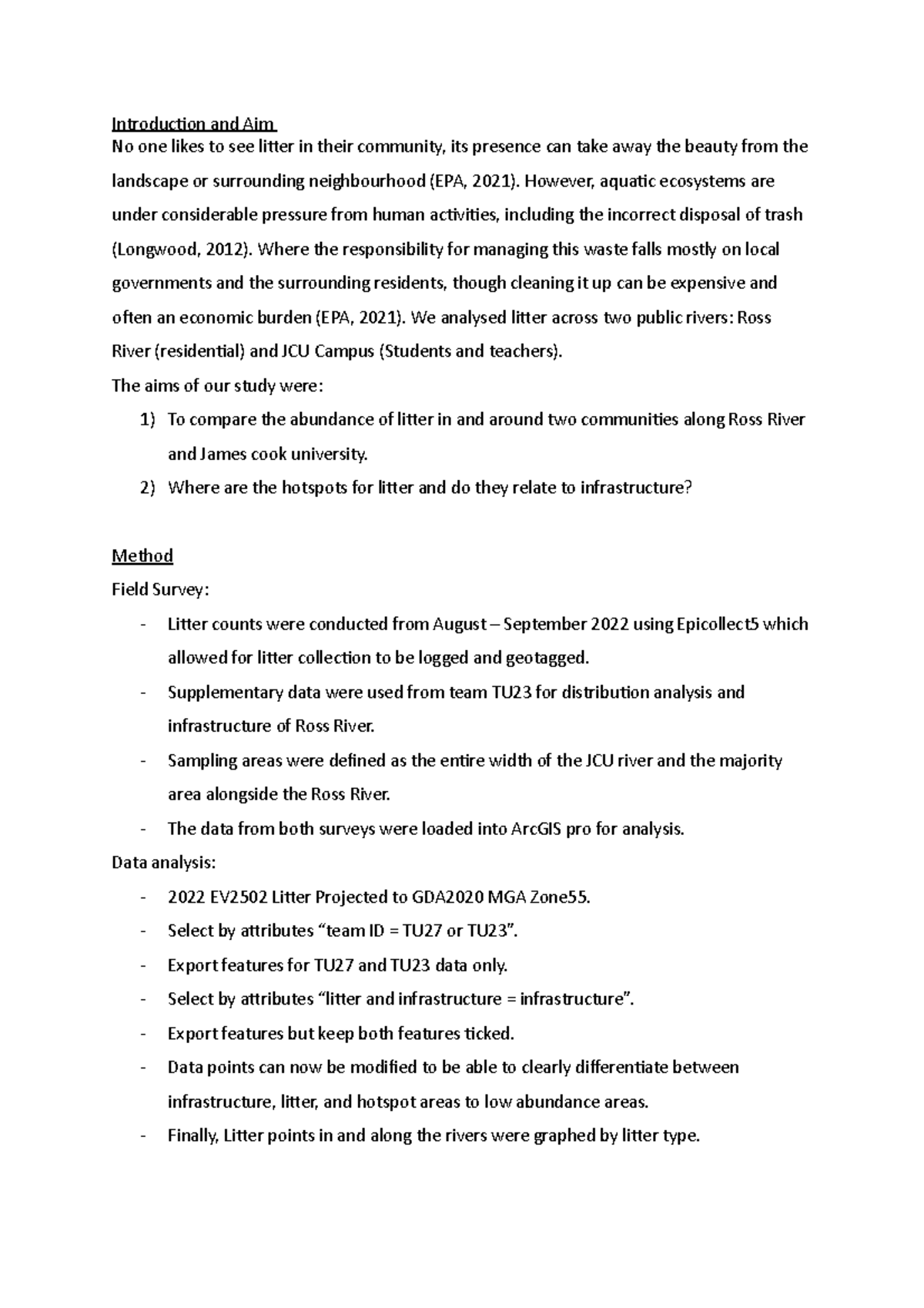 EV2502 - final assignment - Introduction and Aim No one likes to see ...