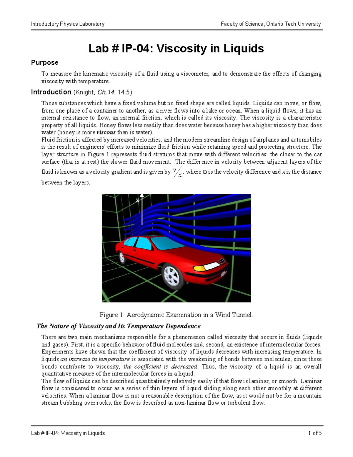 Experiment Manual-Viscosity - Lab # IP-04: Viscosity in Liquids Purpose ...