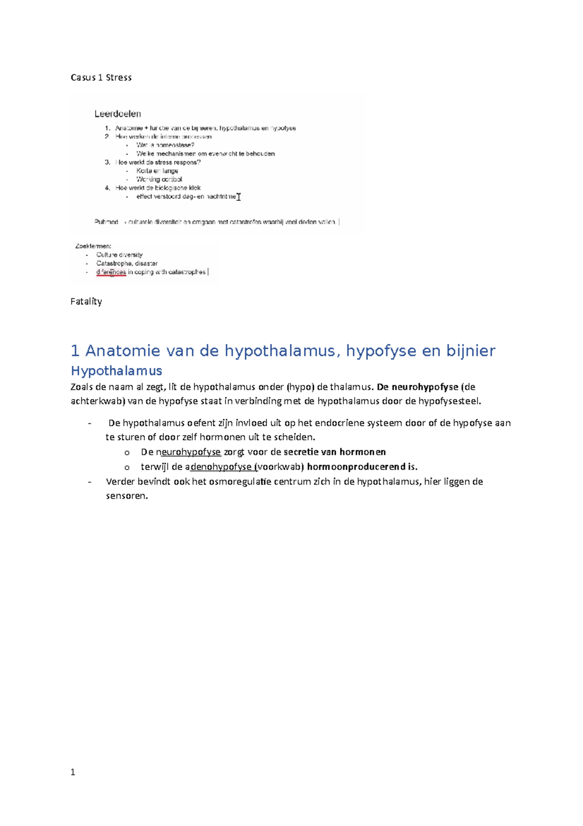 Casus 1 Stress Regulatie En Inegratie Genn1103 Casus 1 Stress