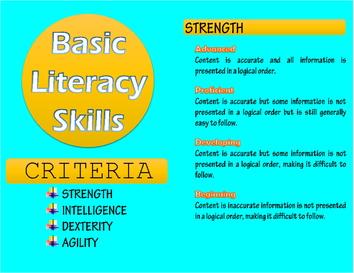 Basic Literacy Skills Engineering Mechanics CRITERIA Studocu
