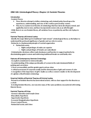 CRM 324 Exam 2 Study Guide - Chapter 4 -Assumptions of psychoanalytic ...