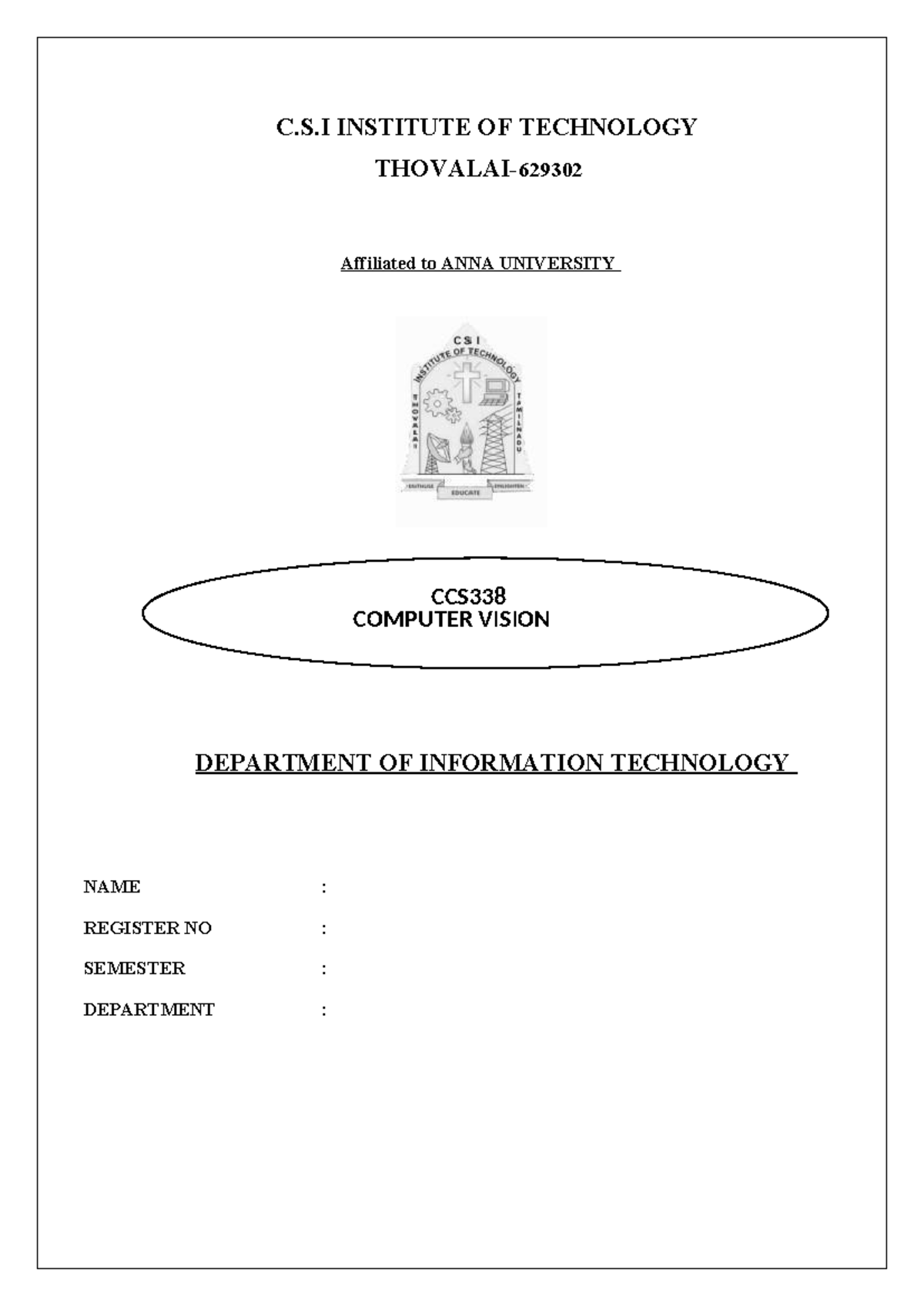 Computer Vision LAB - helpful - C.S INSTITUTE OF TECHNOLOGY THOVALAI ...