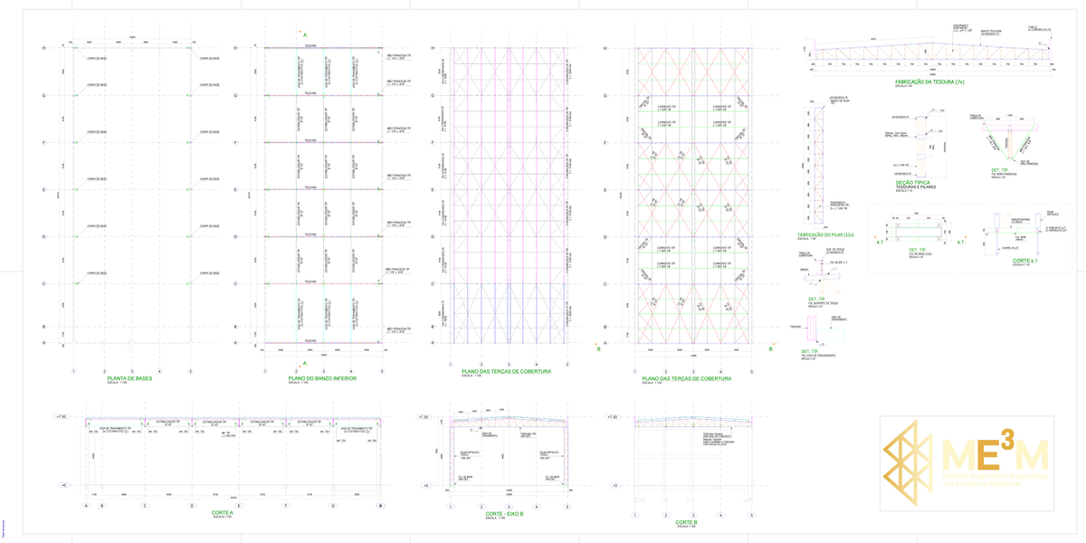 000-EXE-00 - estr metalica - Tekla Structures PLANTA DE BASES ESCALA: 1 ...