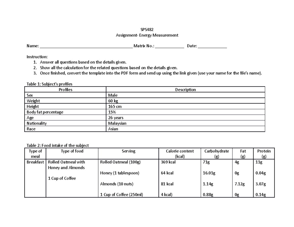 noted for student - Assignment- Energy MeasurementSPS Name: - Studocu