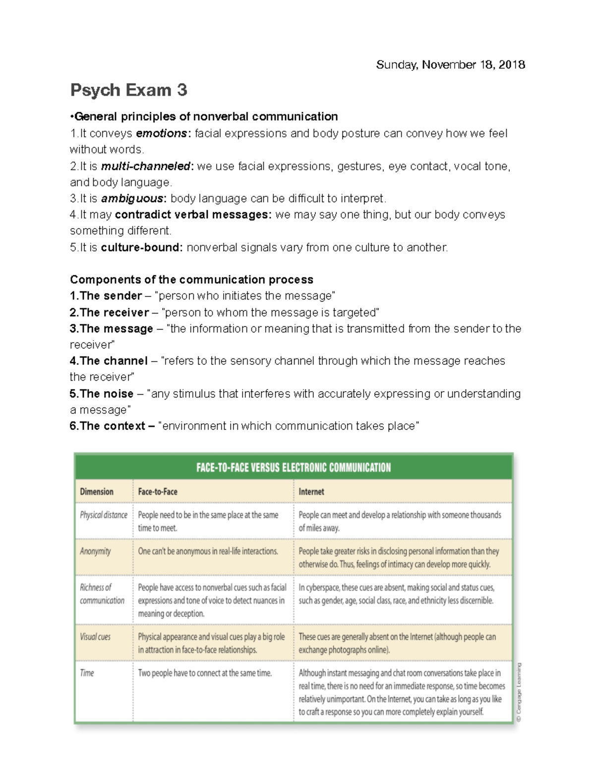 Psych exam 3 notes - lecture review - Psych Exam 3 • General principles ...