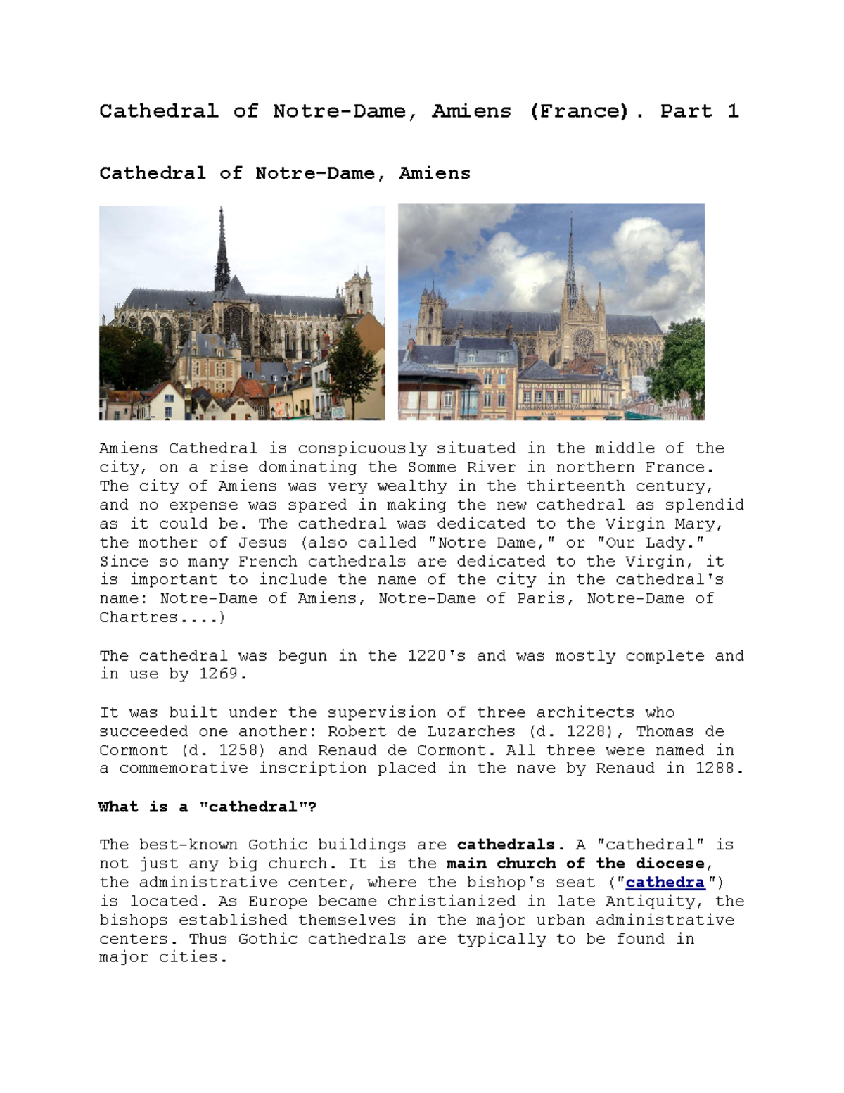 Cathedral of Notre-Dame, Amiens France Part 1 - Cathedral of Notre-Dame ...