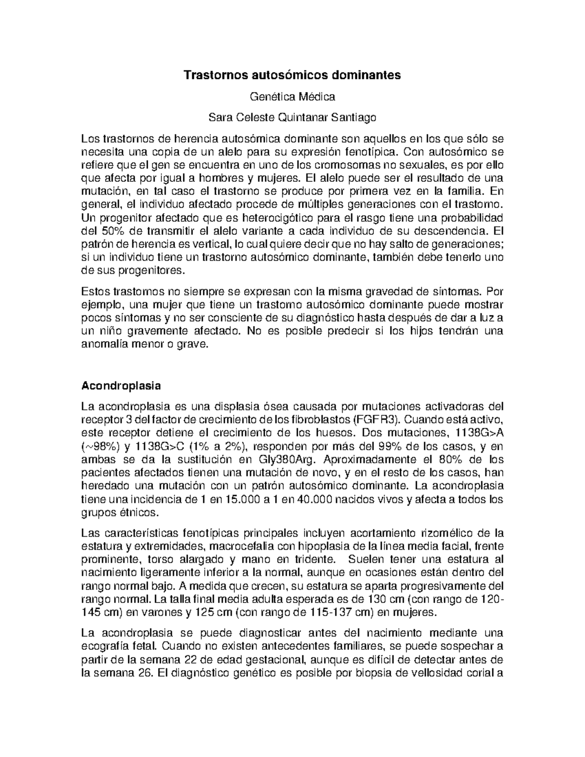Resumen 1-Trastornos autosómicos dominantes - Trastornos autosómicos ...