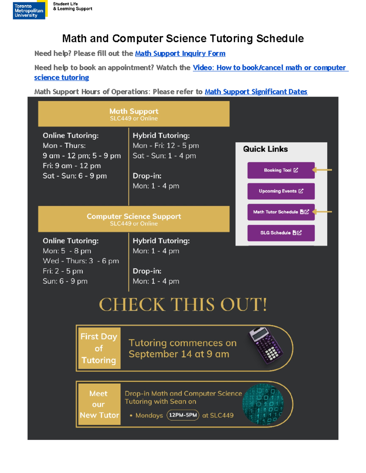 Fall 2023 Math Tutoring Schedule - Math and Computer Science Tutoring ...