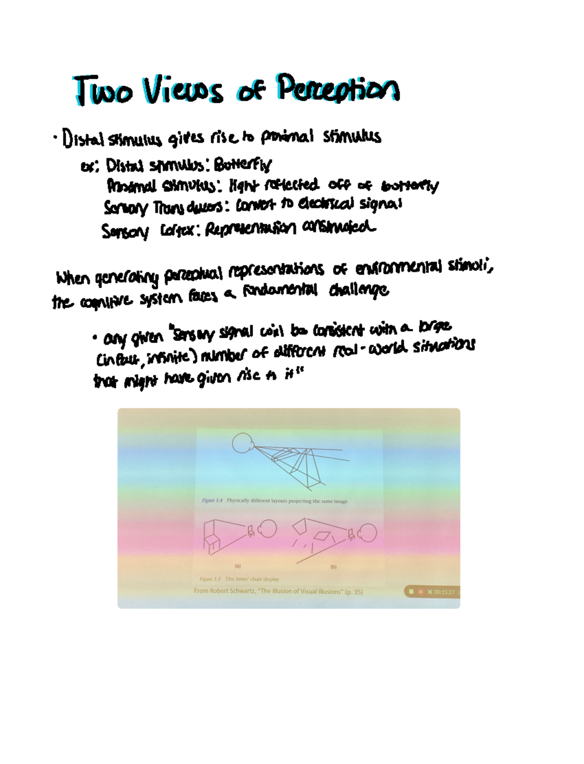 Two Views of Perception - Two Views off Perception Distal stimulus ...