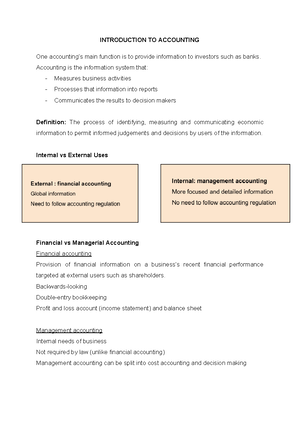Chapter 1 - Accounting - CHAPTER 1 Formal definition of accounting: The ...