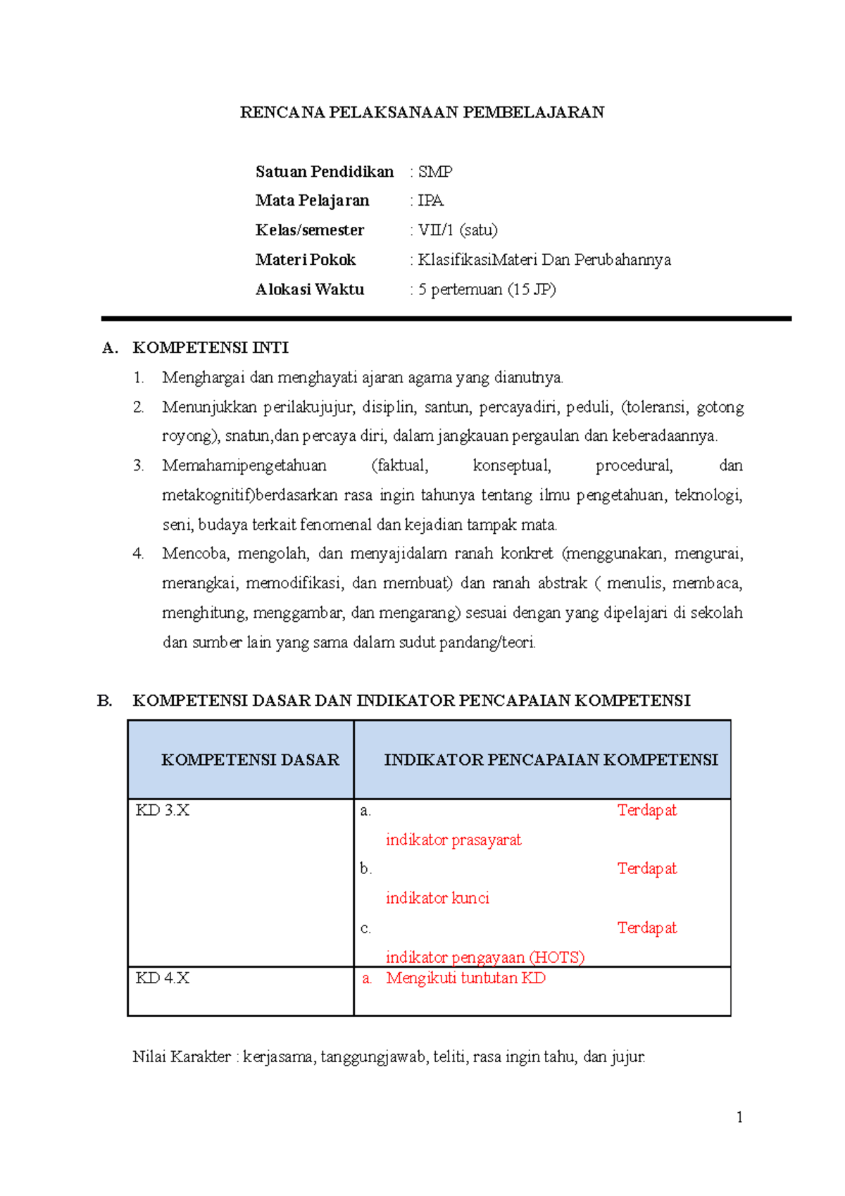 Format RPP - pembelajaran yang bagus - RENCANA PELAKSANAAN PEMBELAJARAN ...