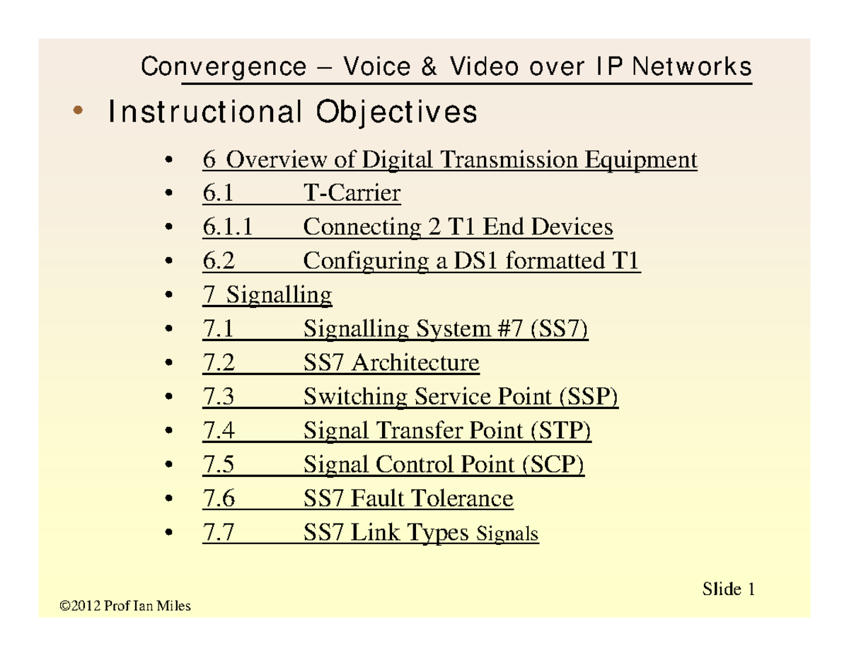Theory Notes - Week 5 - ppt - Convergence – Voice & Video over IP ...