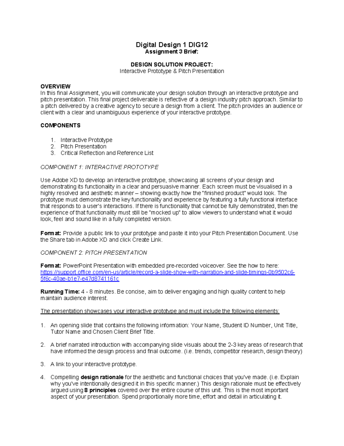 DD1 A3 Brief - Digital Design 1 DIG Assignment 3 Brief: DESIGN SOLUTION ...