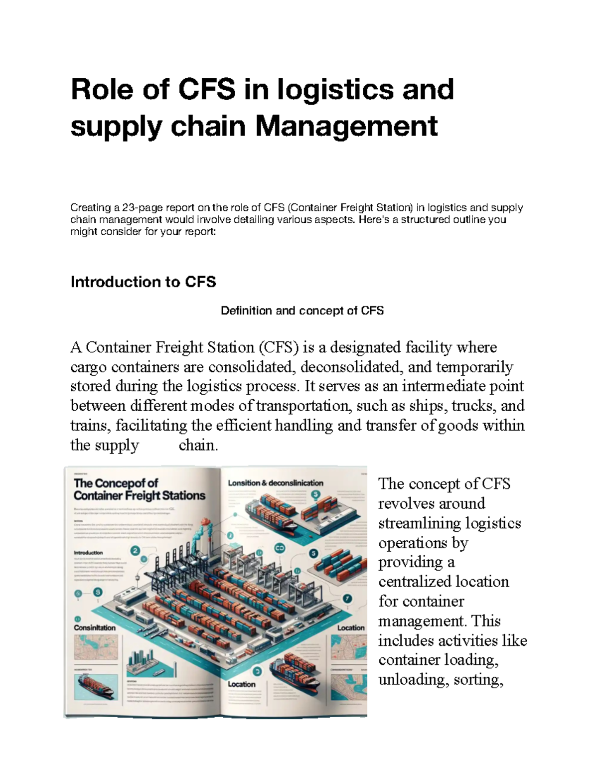 ROLL OF CFS - Role of CFS in logistics and supply chain Management ...