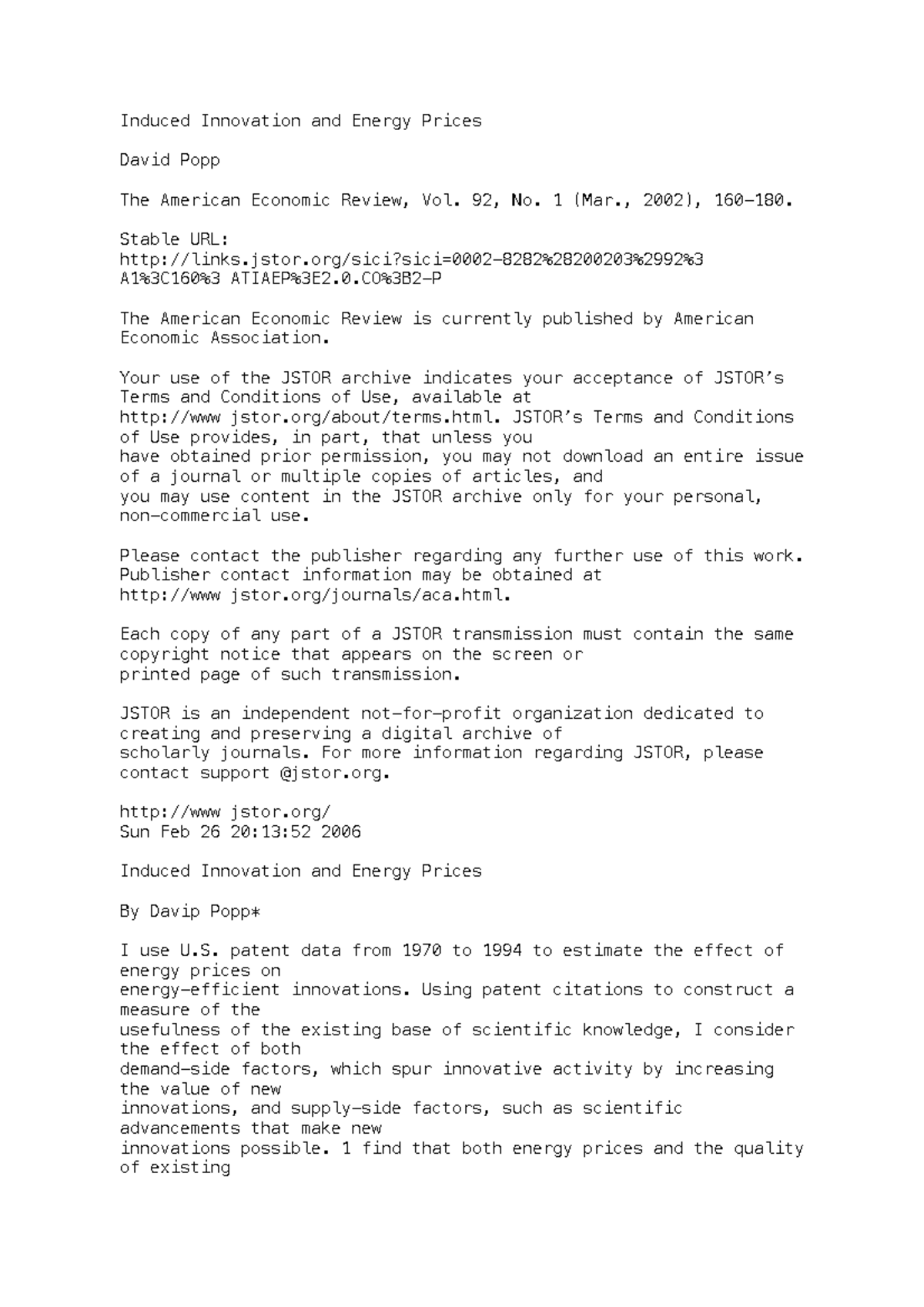 Popp 2002 new pdf - Detta är extra inför tenta - Induced Innovation and ...