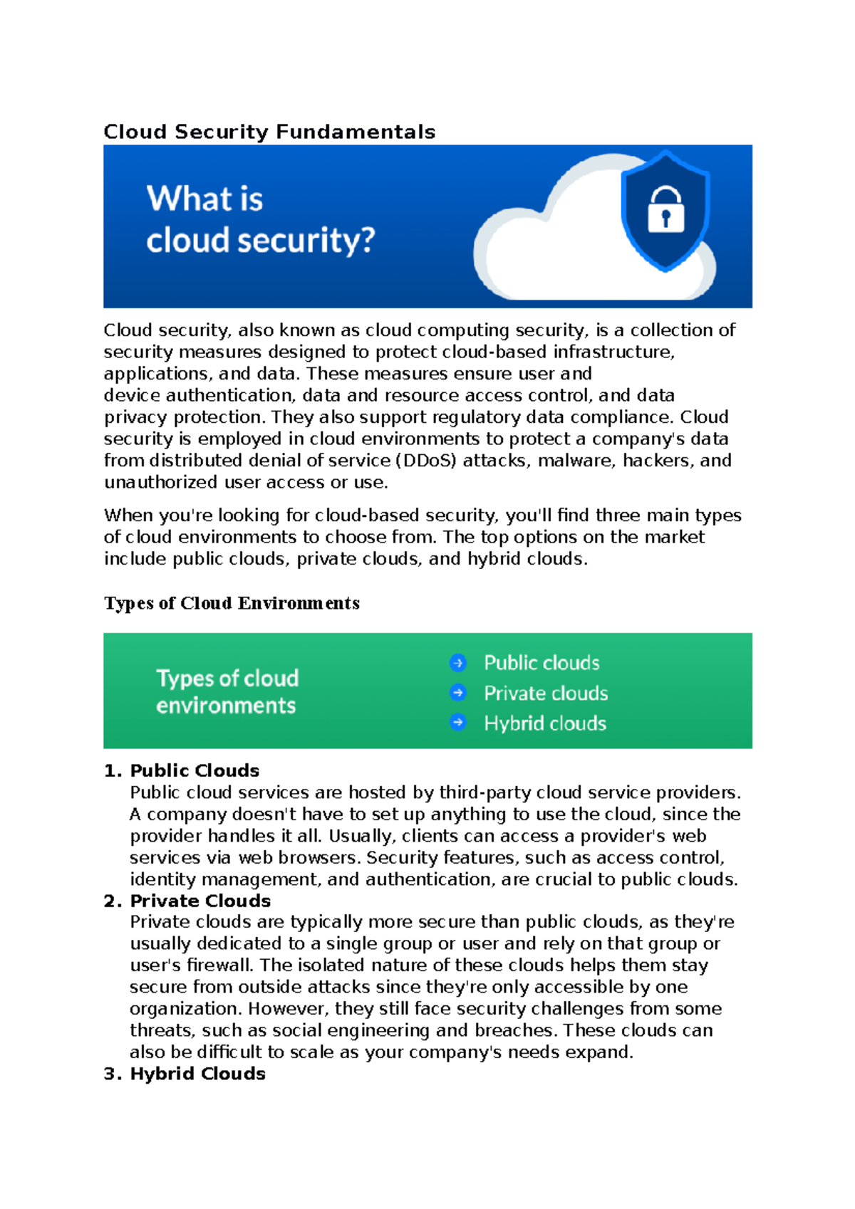 Module 3 Notes - Cloud Security benefits , pros and cons of cloud ...