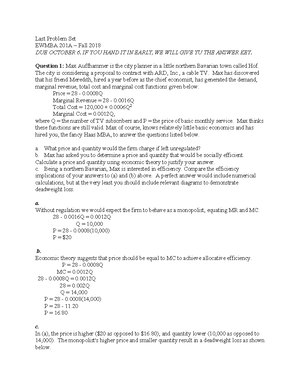 101A PS7 - hw7 - Econ 101A – Problem Set 7 Due on Gradescope by 3pm ...