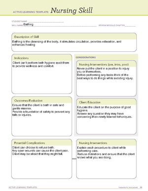 Nursing Skill Handwashing - ACTIVE LEARNING TEMPLATES TherapeuTic ...