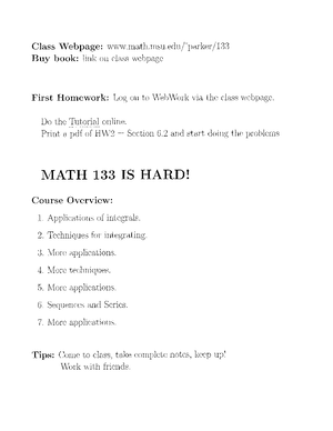 Week2 Review Sheet - MTH133 Week 2 Review Covers: 6 / 6. Reminders Quiz ...