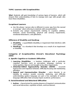 EL115 Module 5 Learning and Thinking Styles and Multiple Intelligences ...