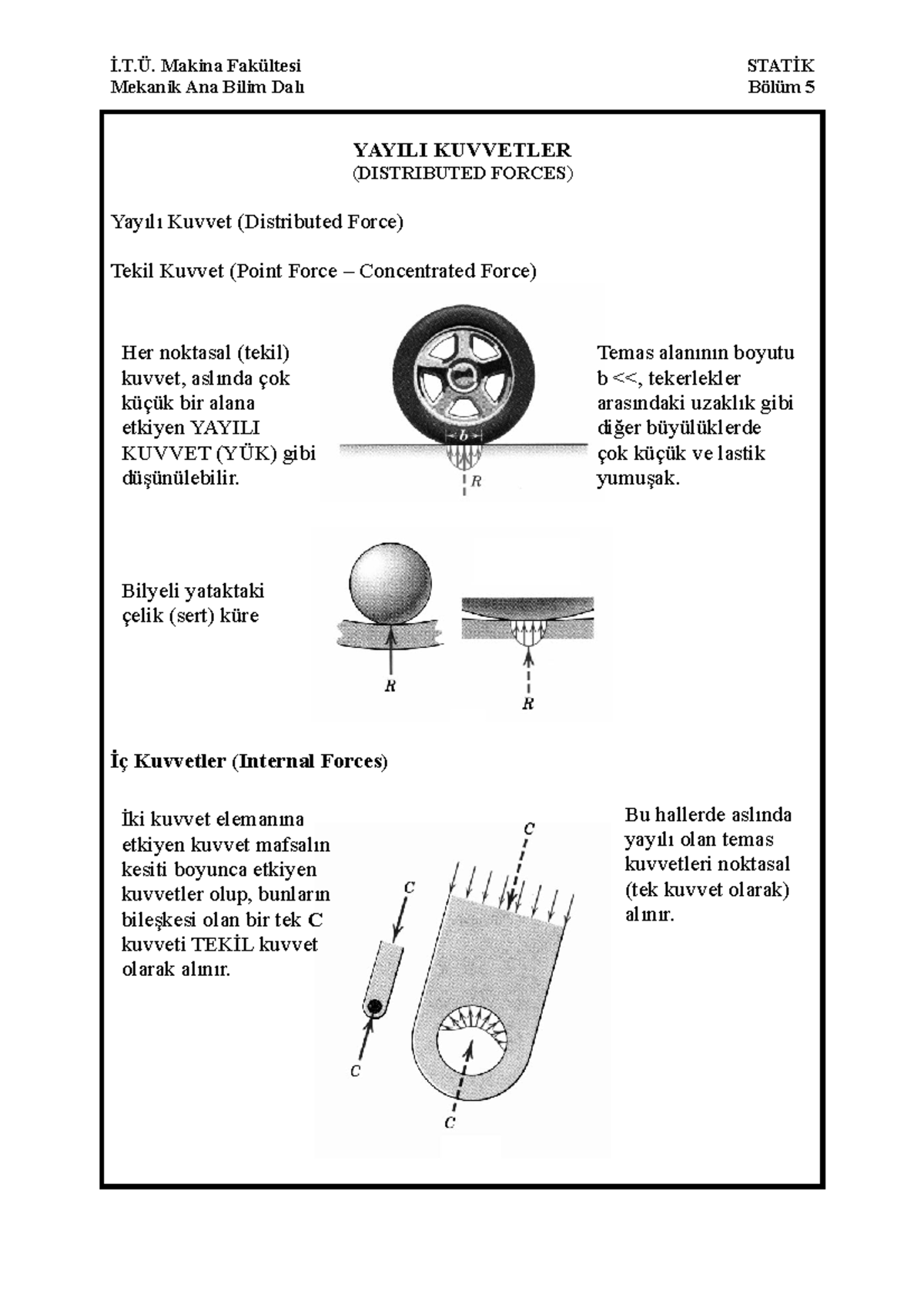 Statikbolum 5b - 564 - Mekanik Ana Bilim Dalı Bölüm 5 YAYILI KUVVETLER ...