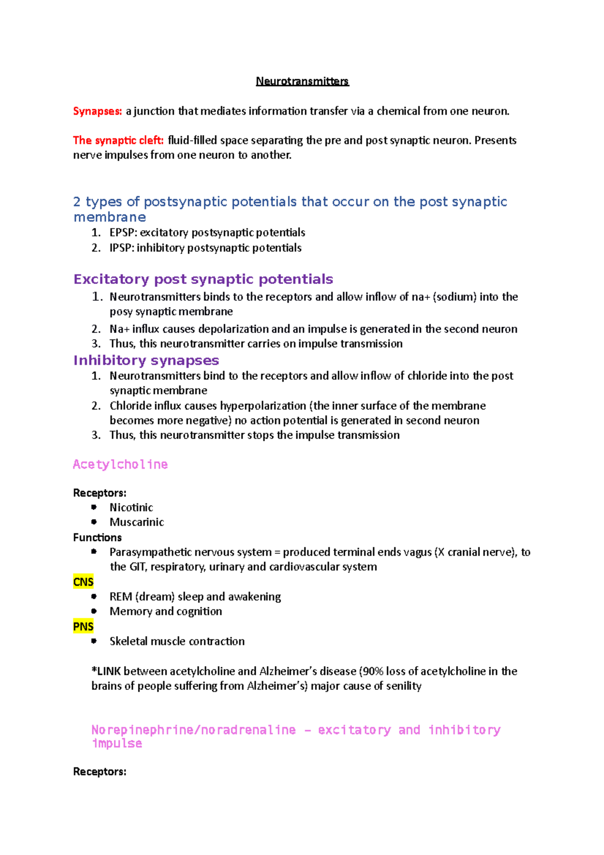 Neurotramitters - this assignment entails the plan for assignment 1 ...