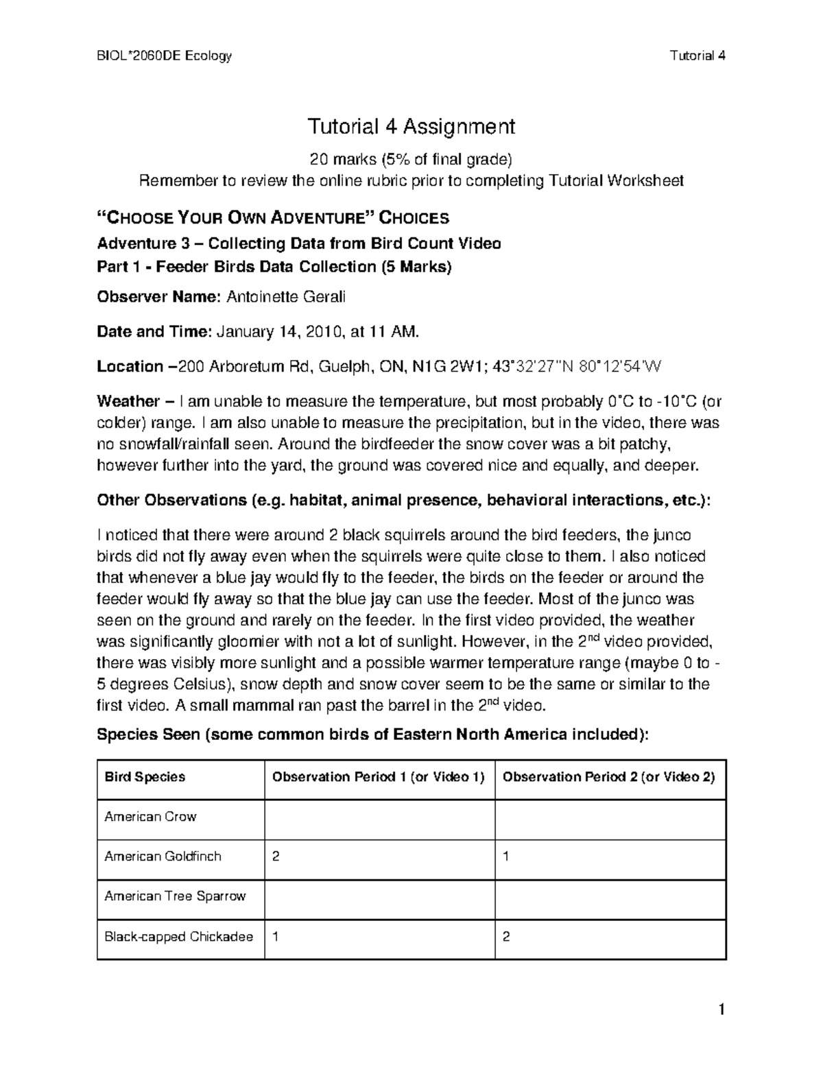 Tutorial 4 Assignment Tutorial 4 Assignment 20 Marks 5 Of Final Grade Remember To Review