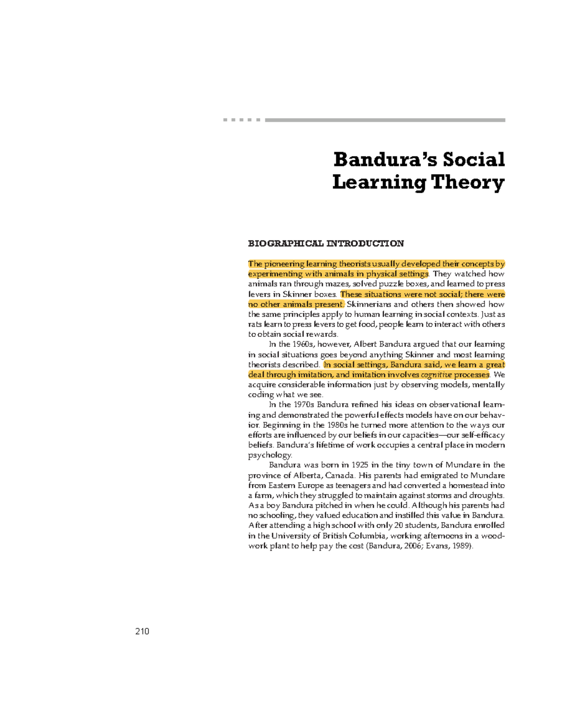 Week 10-1 Bandura social learning - Bandura’s Social Learning Theory ...