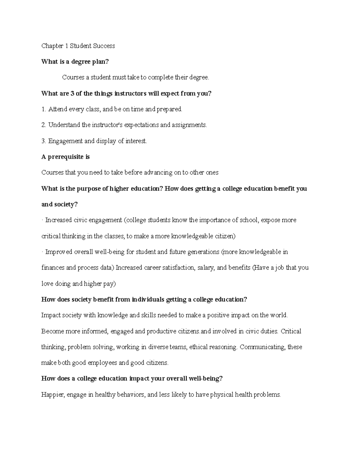 Chapter 1 Student Success - Chapter 1 Student Success What is a degree ...