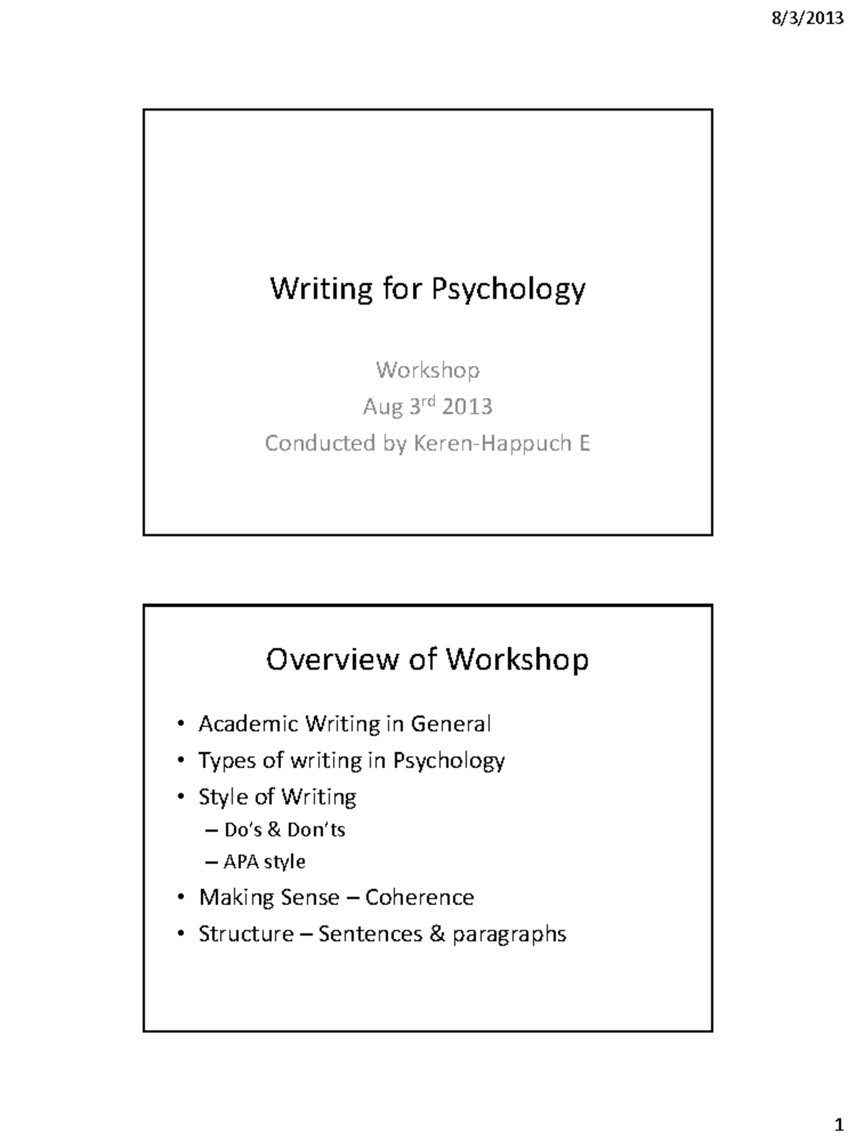 Writing for Psychology handout - PSY259 - SUSS - Studocu