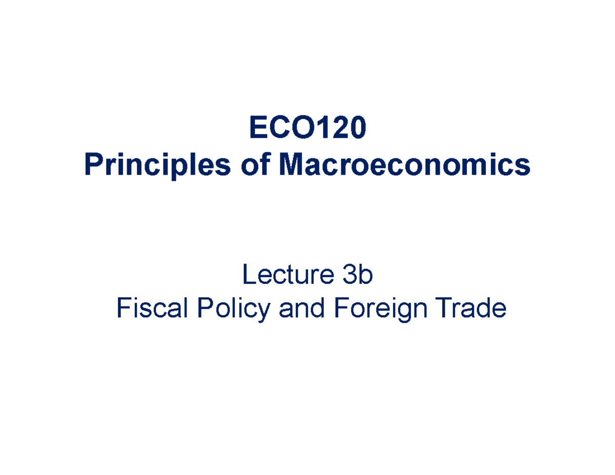 Lecture 3b - Warning: TT: undefined function: 32 ECO Principles of Macroeconomics Lecture 3b ...