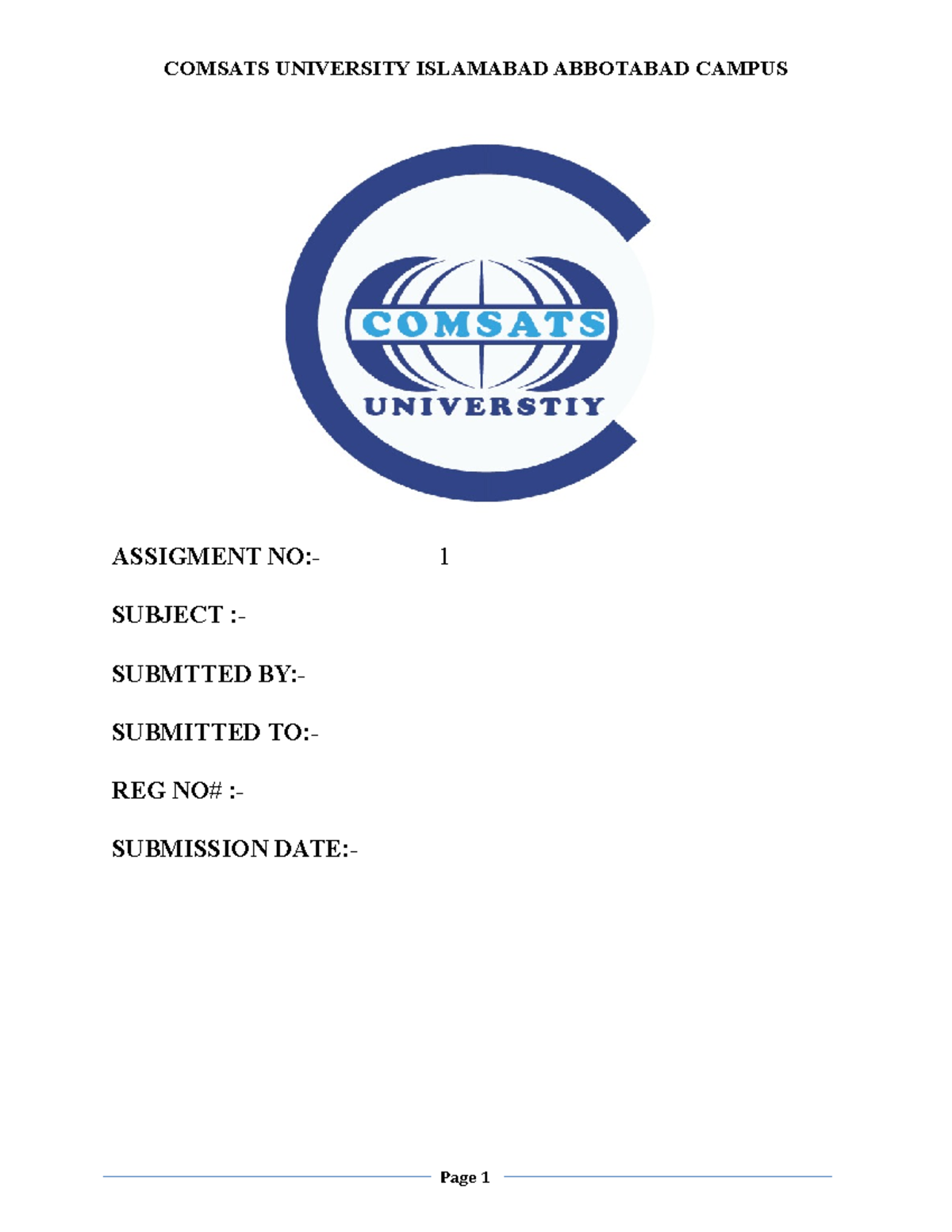 Islamyat - assignment - COMSATS UNIVERSITY ISLAMABAD ABBOTABAD CAMPUS ...