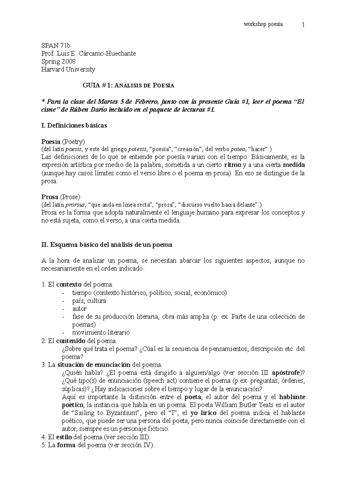 Guia de análisis de poesía - SPAN 71b Prof. Luis E. Cárcamo-Huechante ...