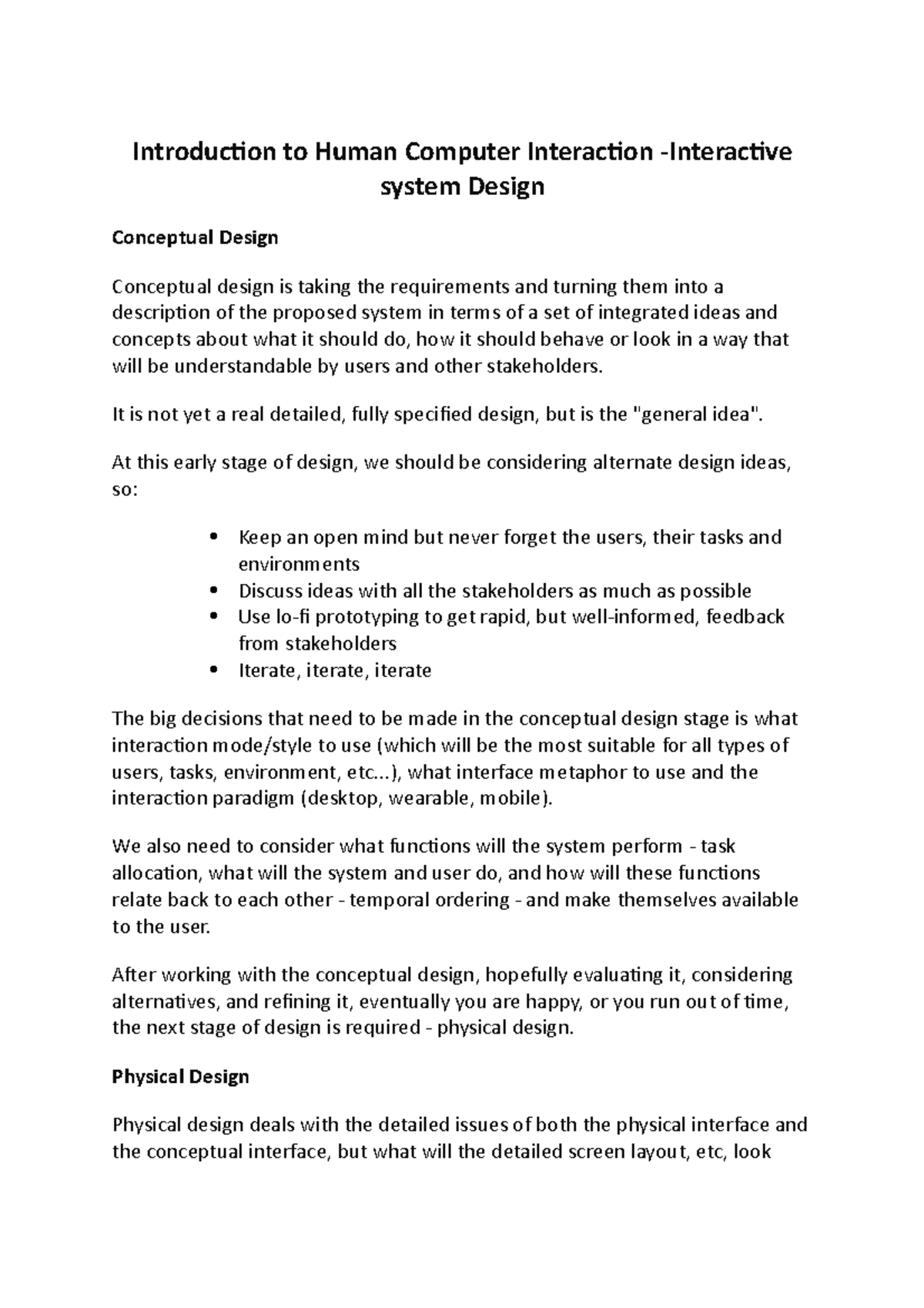 Introduction to Human Computer Interaction -Interactive system Design - Introduction to Human ...