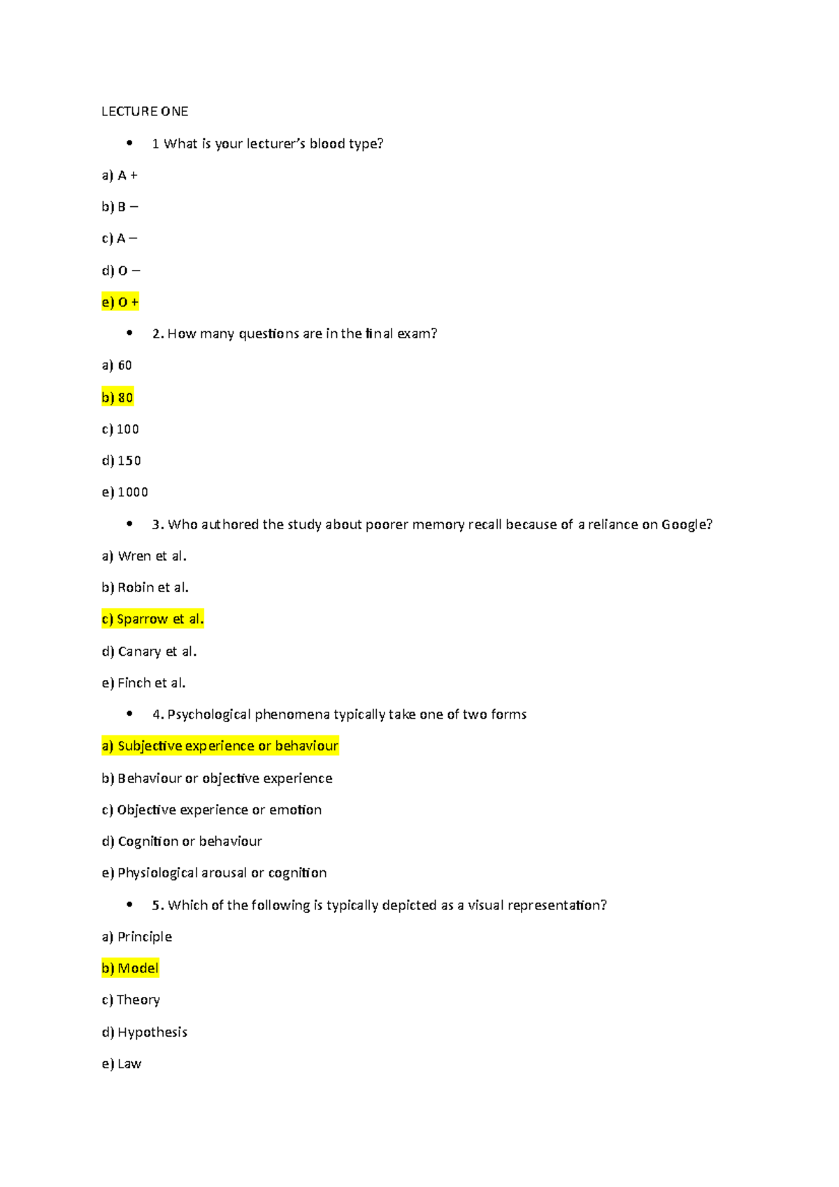 Word Multiple Choice Questions And Answers LECTURE ONE 1 What Is