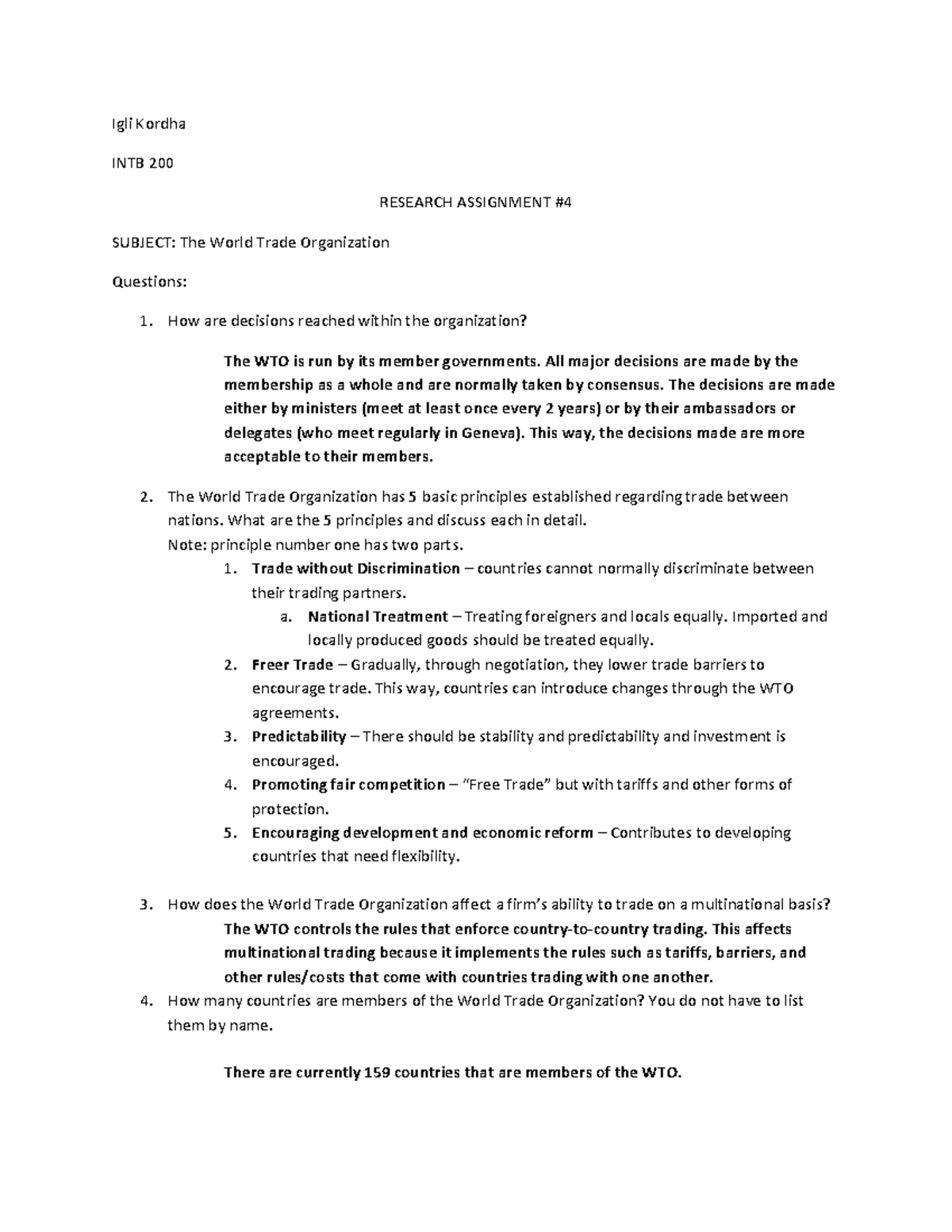 Research Assignment - 4 - Igli Kordha INTB 200 RESEARCH ASSIGNMENT ...