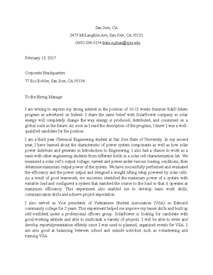 Example 3 Informational Interview Write-UP AND Reflection - ENGR 100W ...