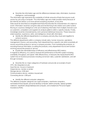 Introduction to Business Tech Notes - 1. Describe ethics and ...