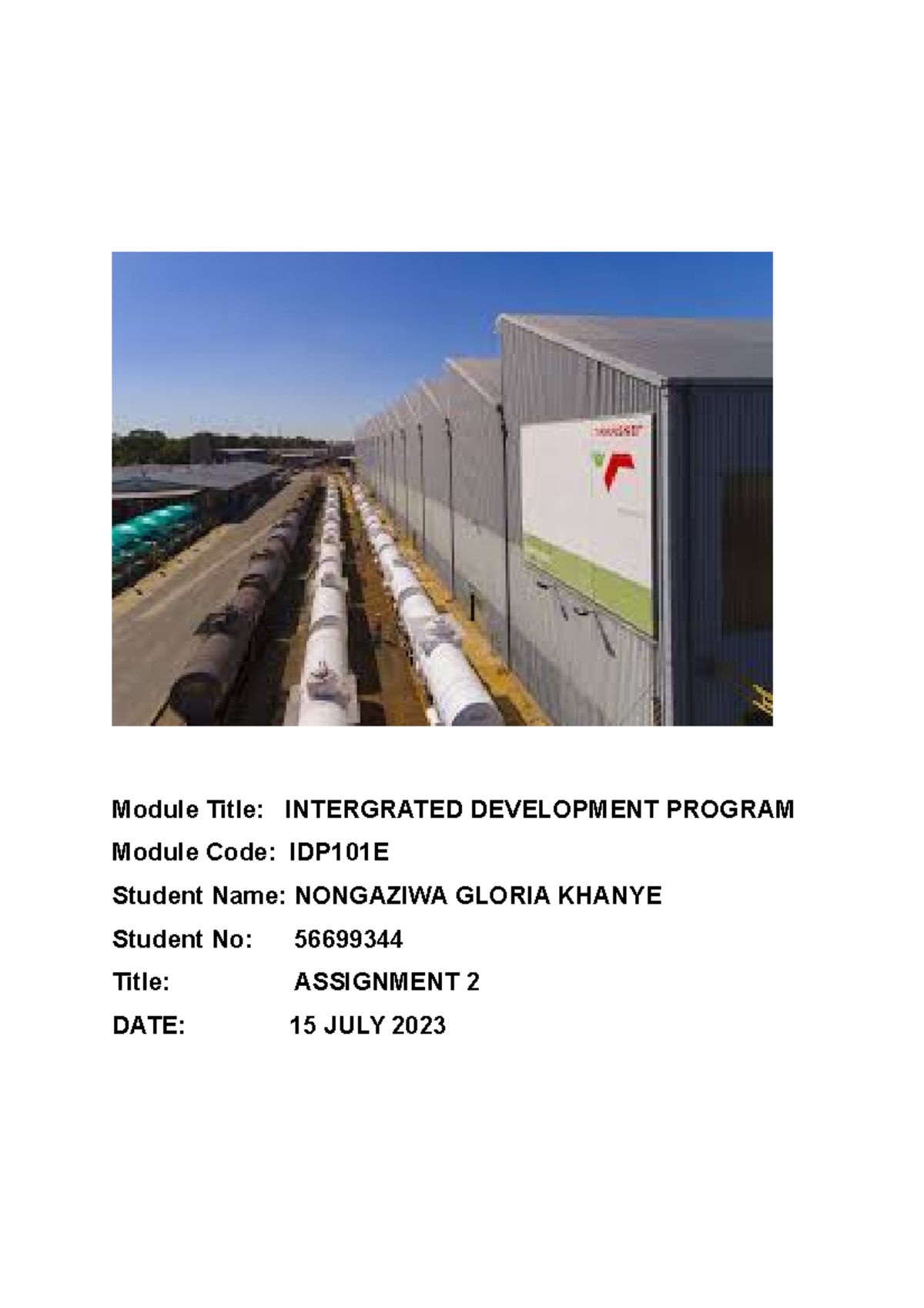 Assignment 1 [IDP101E] - Module Title: INTERGRATED DEVELOPMENT PROGRAM ...