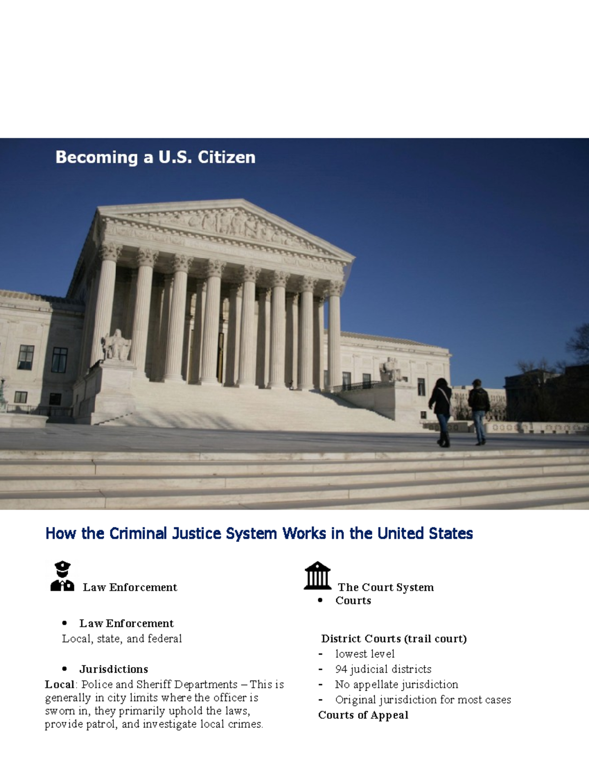 CJ 112 Project Two Template - How the Criminal Justice System Works in ...