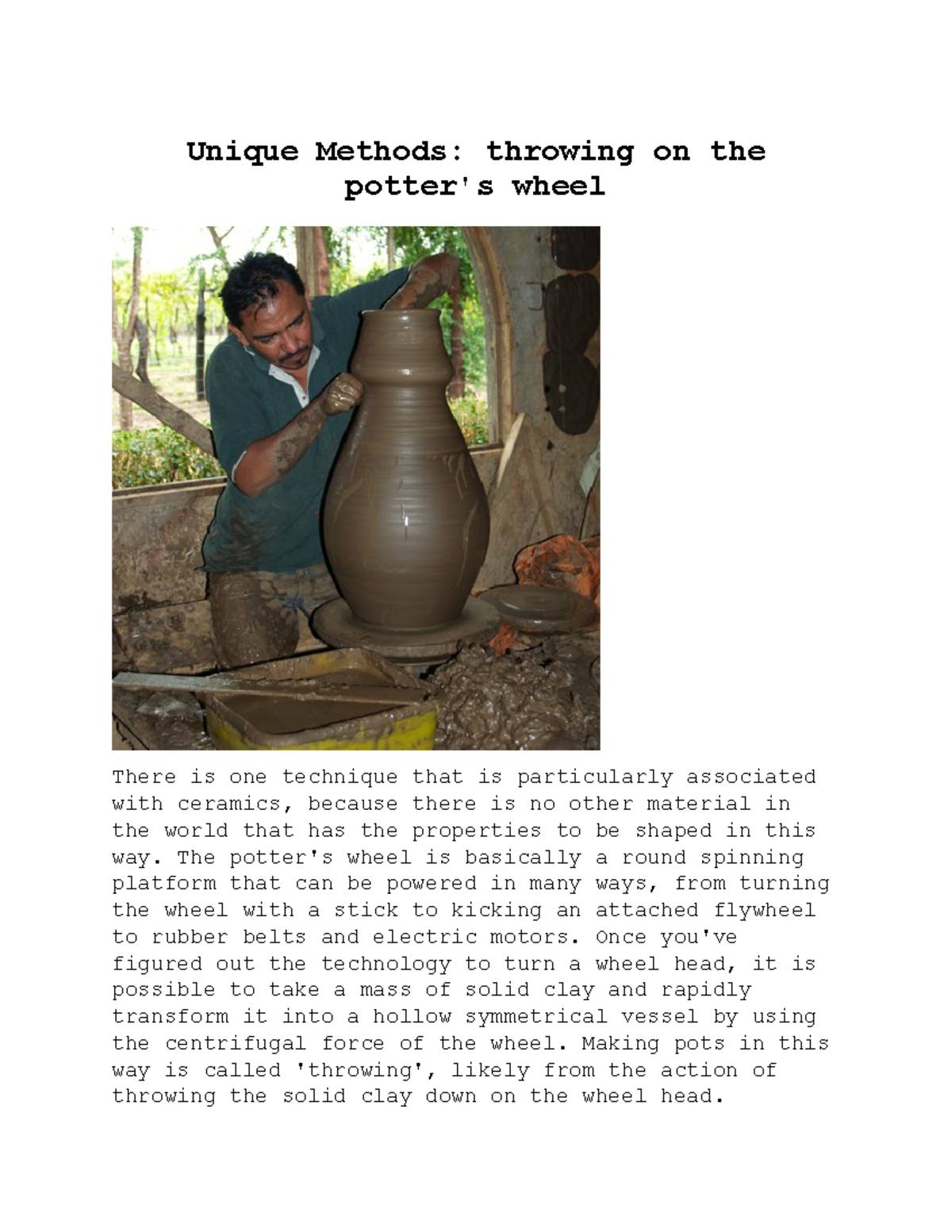 Unique Methods - ARH 2000 CRN 10471 Professor Montoya Detailed Class ...