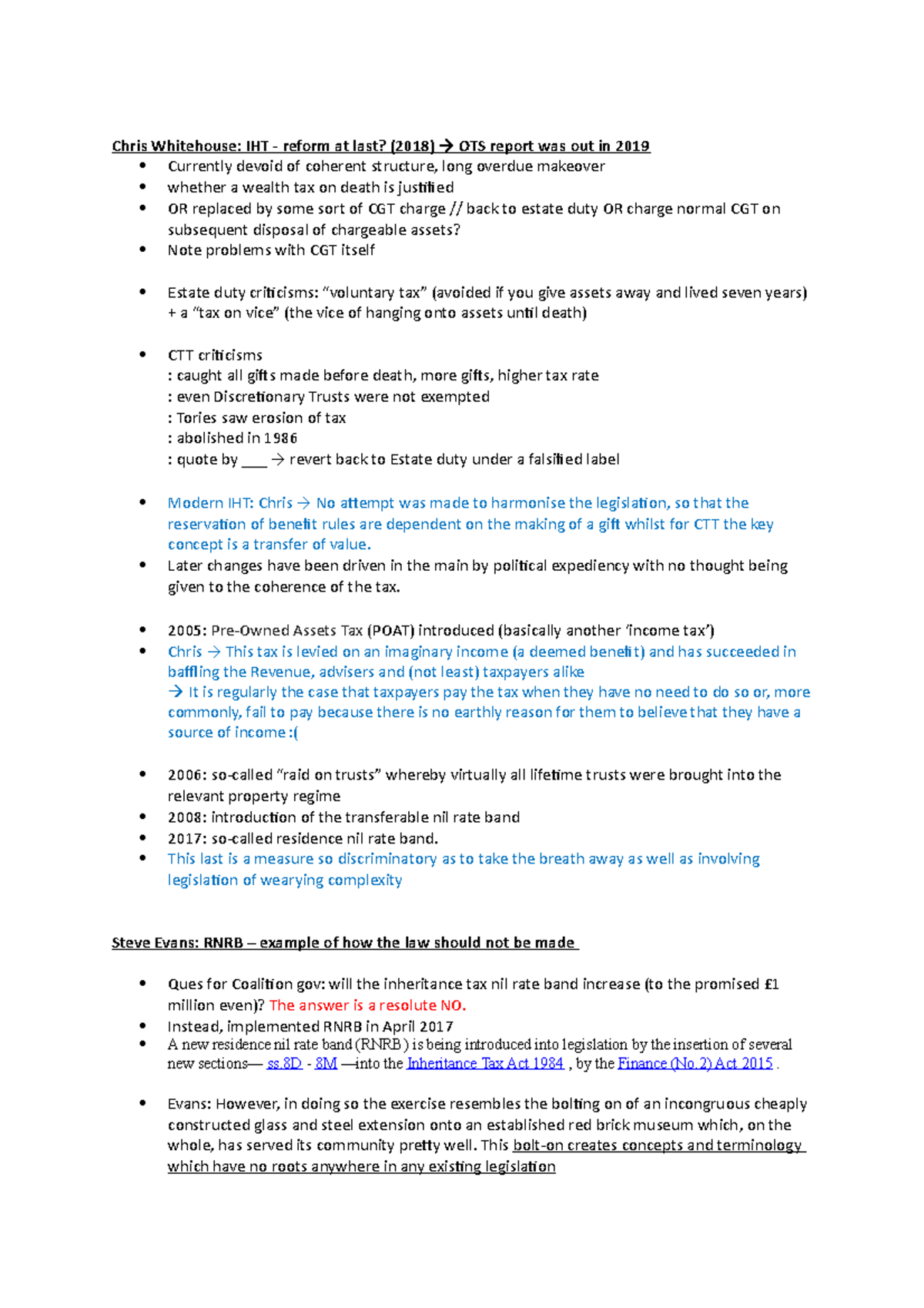 IHT Essay prep - Inheritance tax question - Chris Whitehouse: IHT ...