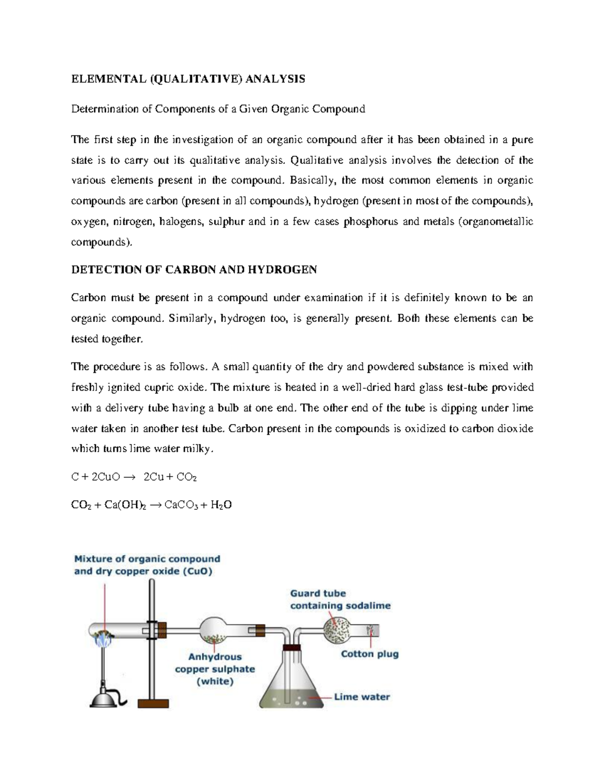 CHM 123 Qualitative and Quantitative Elemental Analysis - ELEMENTAL ...