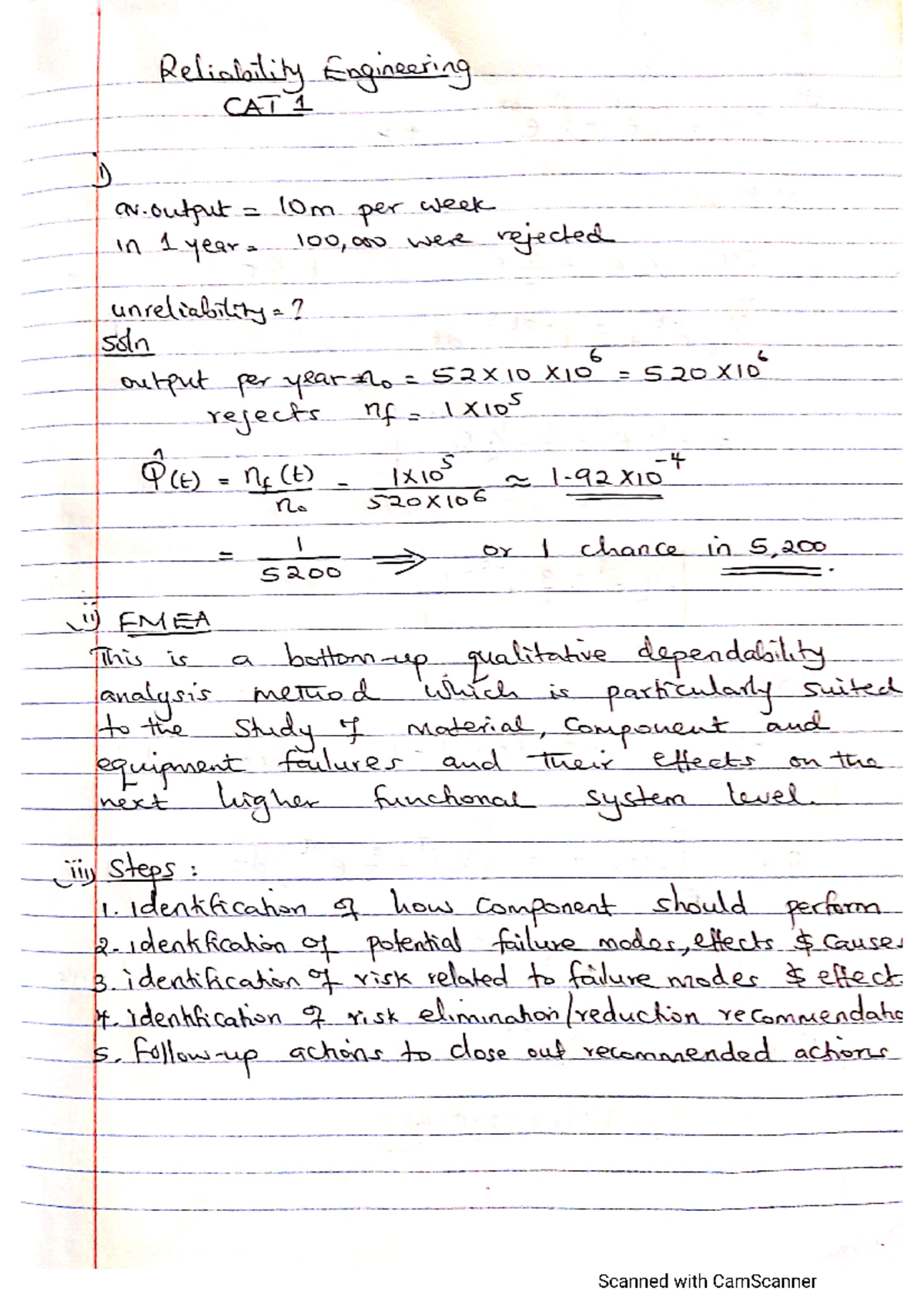 Reliability CAT - Practice CAT - Engineering mathematics - JKUAT - Studocu
