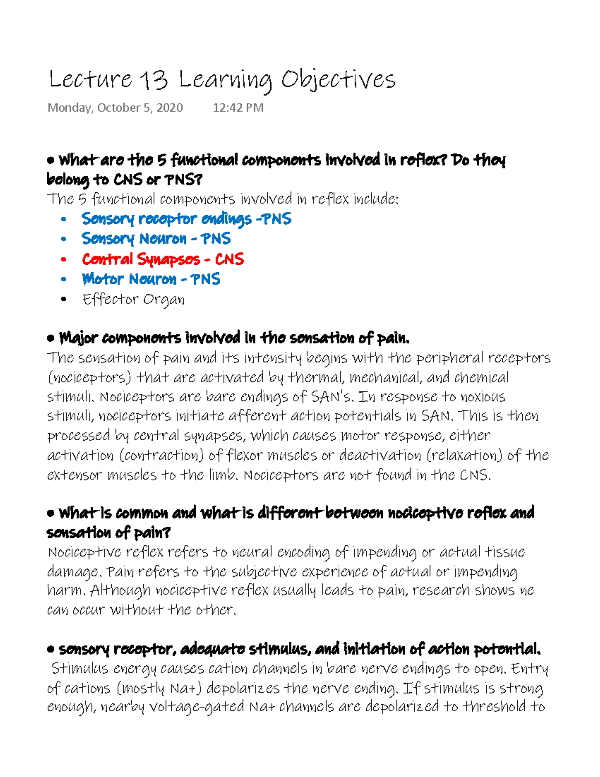 Lecture 13 Learning Objectives - PSL 431 - MSU - Studocu