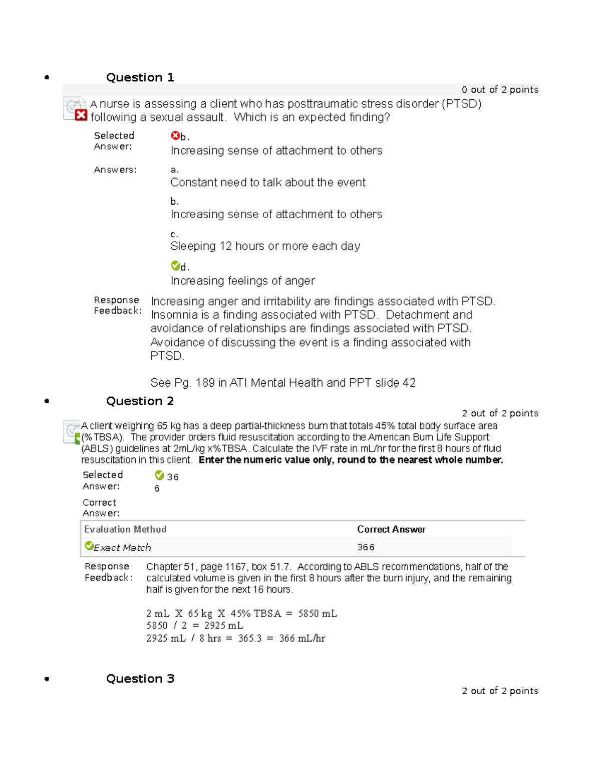 Er trauma exam - Nursing - Question 1 0 out of 2 points A nurse is ...