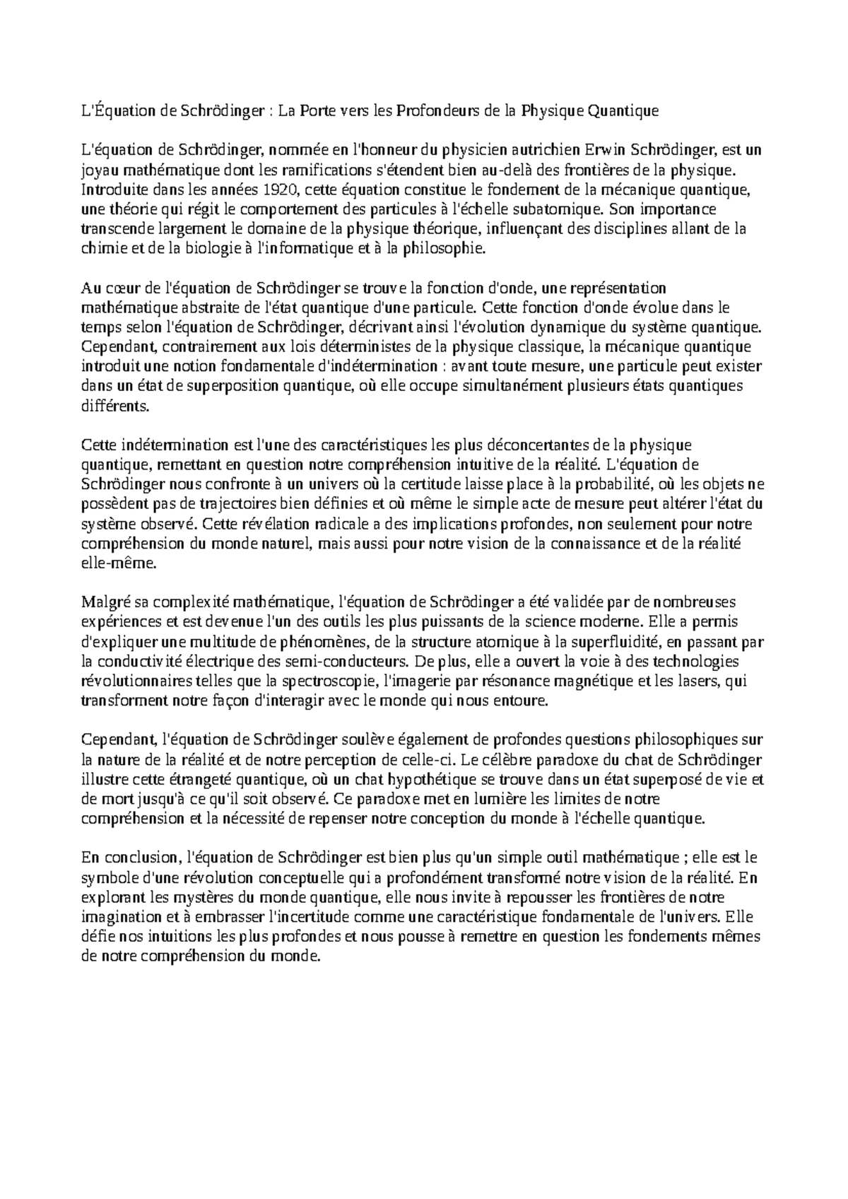 L'équation quantique du chat - L'Équation de Schrödinger : La Porte ...